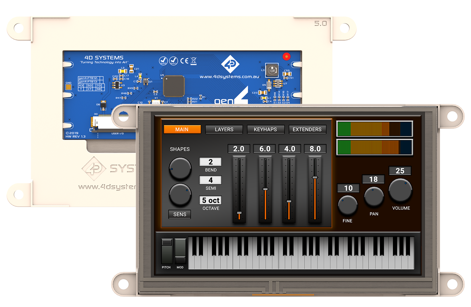 GEN4-FT812-50T-4DS / GEN4-FT812-50T | TFT LCD Display | 4D Systems ...