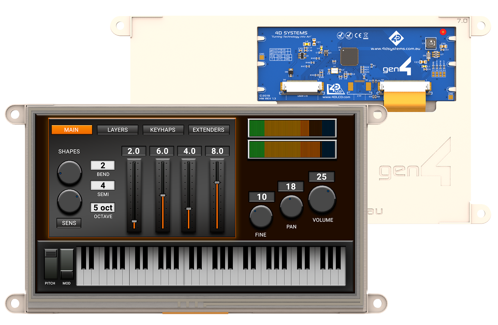 GEN4-FT812-70T-4DS / GEN4-FT812-70T | TFT LCD Display | 4D Systems ...